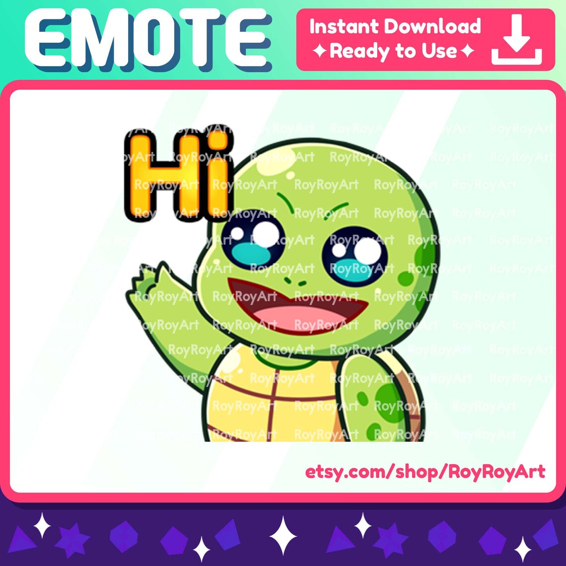 Twitch Emote - Turtle Hi Hello Emote / Sub Emoji - Etsy