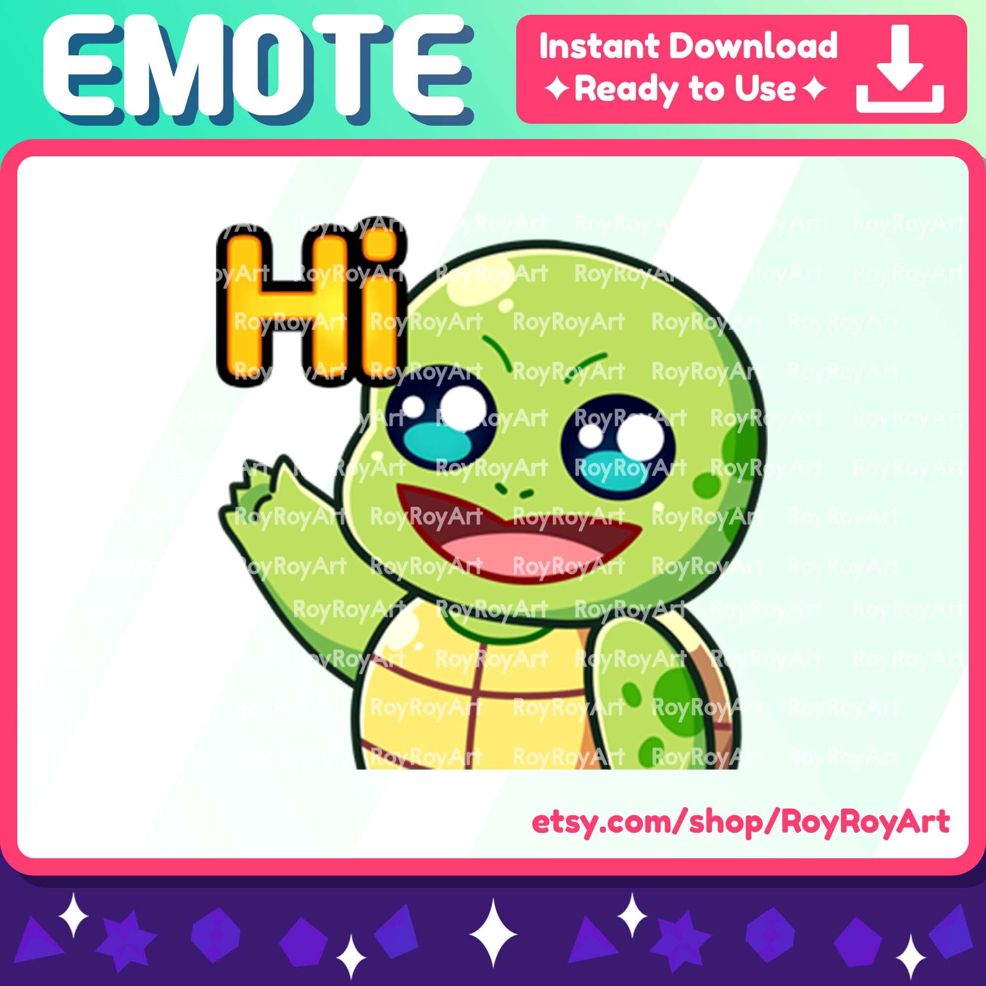 Twitch Emote - Turtle Hi Hello Emote / Sub Emoji - Etsy