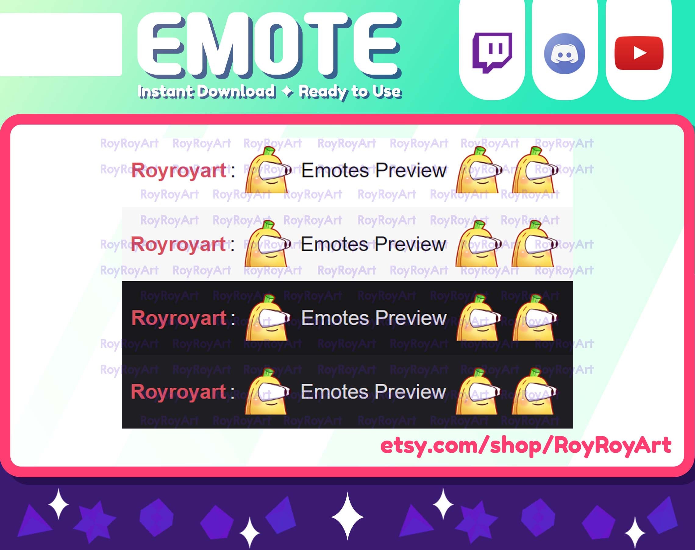 Twitch Emote Cute Banana Booba Emote / Sub Emoji - Etsy Australia