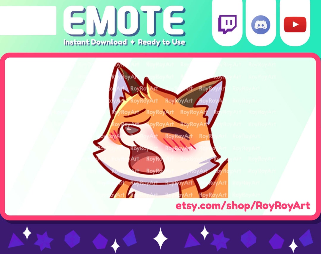 Twitch Emote Cute Fox Kitsune Gasm Sub Emoji - Etsy Australia
