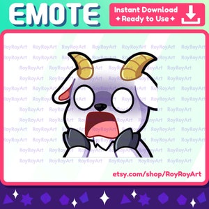 Twitch Emote - Cool Goat Scared Emote / Sub Emoji - Etsy