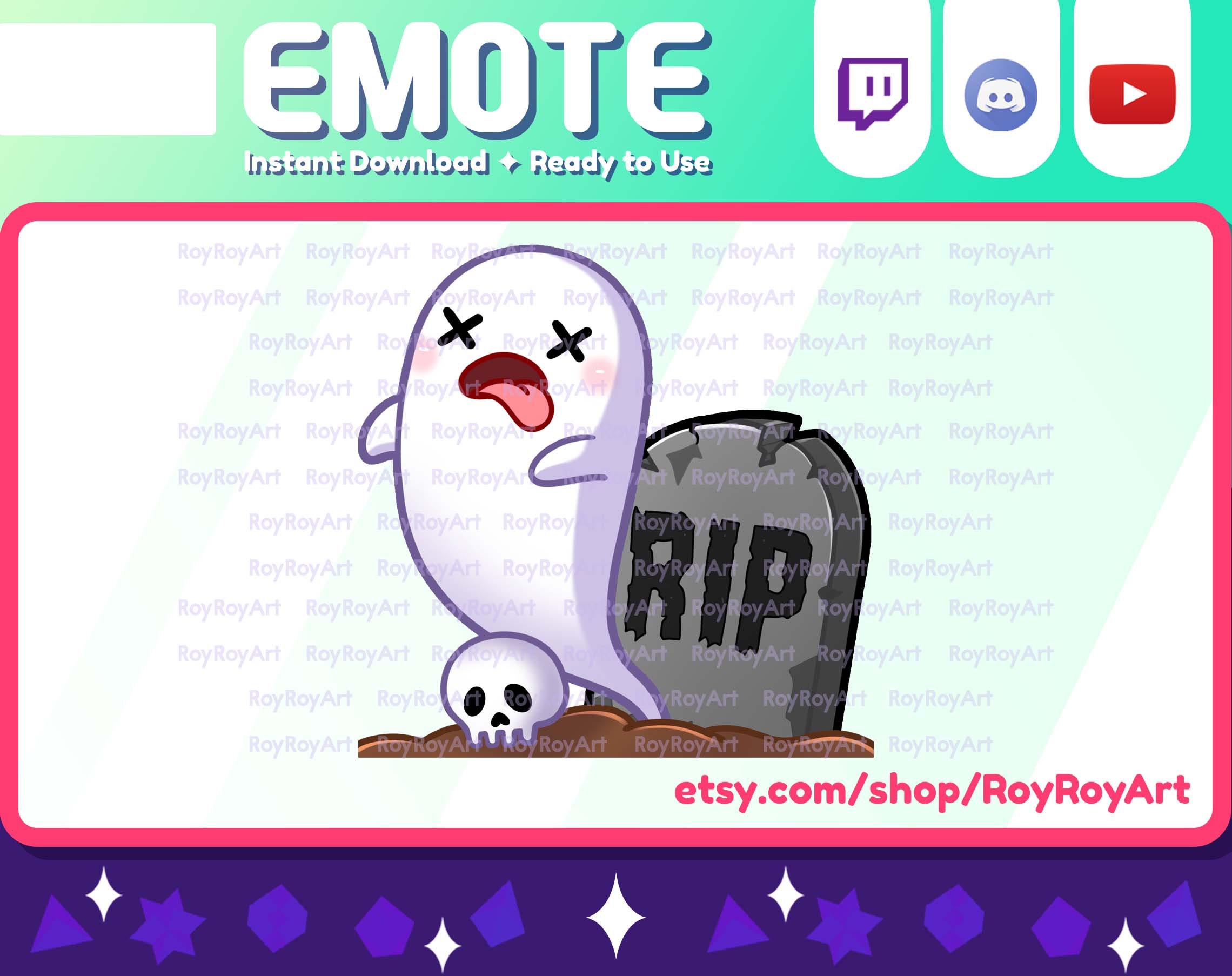 Twitch Emote - Kawaii Ghost RIP Dead Emote / Sub Emoji - Etsy Australia