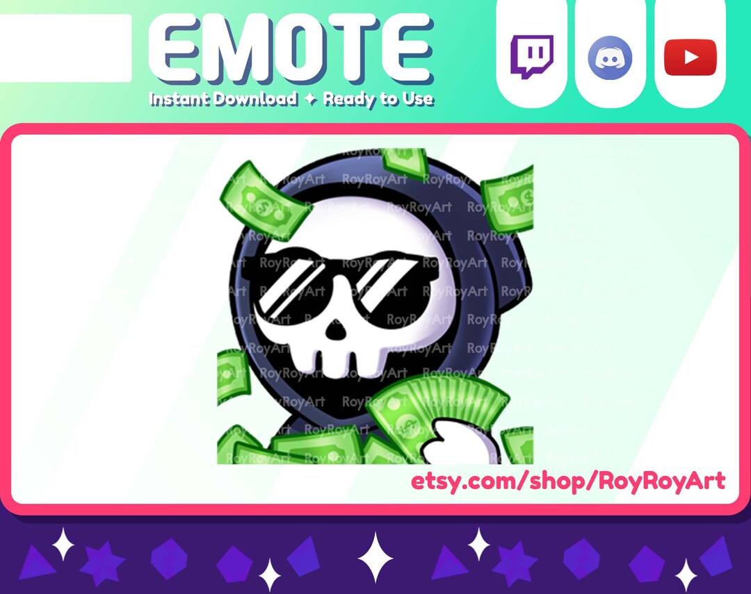Twitch Emote - Halloween Grim Reaper Money Dollar Sub Emoji - Etsy