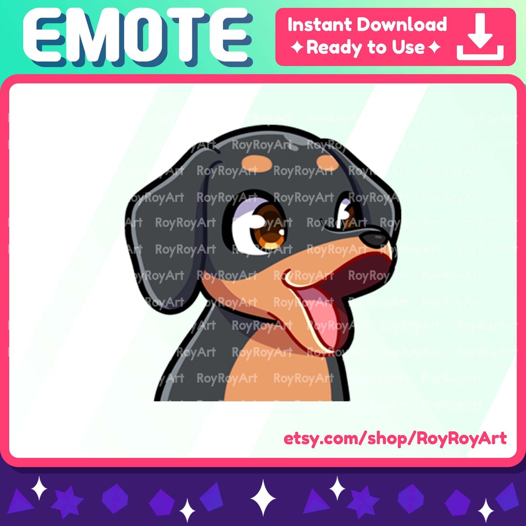 Twitch Emote - Cute Black Dog Dachshund Pog Emote / Sub Emoji - Etsy