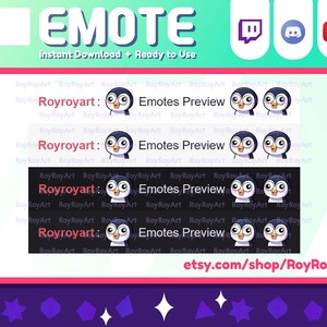 Twitch Emote - Cute Penguin Derp Dumb Emote / Sub Emoji - Etsy