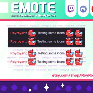 Twitch Emote - Cute Devil Emote Hydrate Drink Thirsty / Sub Emoji - Etsy
