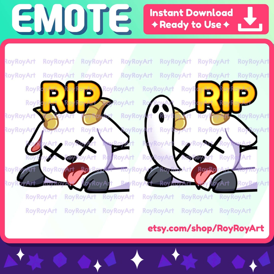 Twitch Emote - Cool Goat Rip Dead Emote / Sub Emoji - Etsy