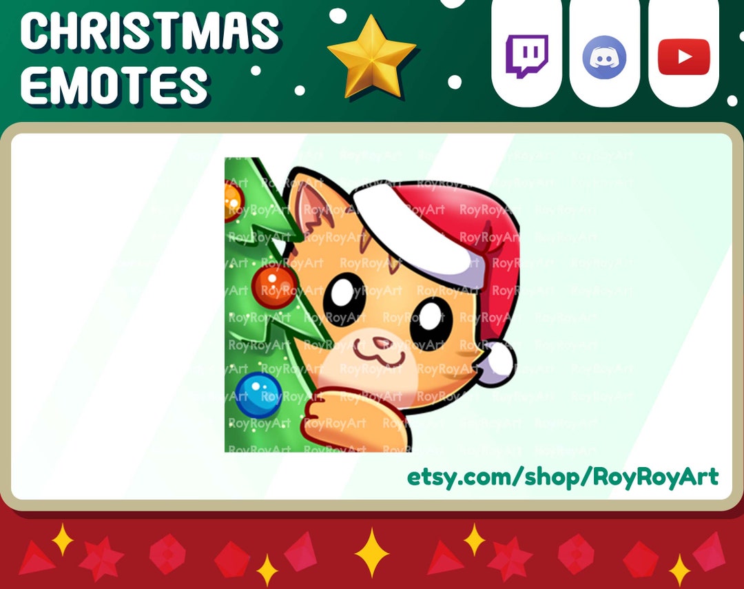 Twitch Emote - Orange Cat Lurk Christmas Tree Christmas Emotes / Sub ...