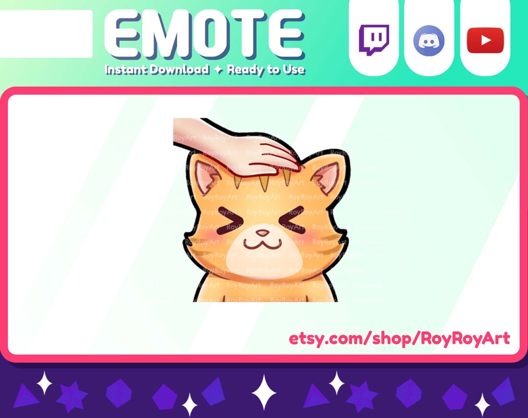 Twitch Emote - Orange Cat Headpat Pat - Etsy