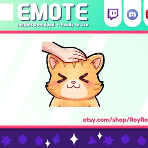 Twitch Emote - Orange Cat Headpat Pat - Etsy