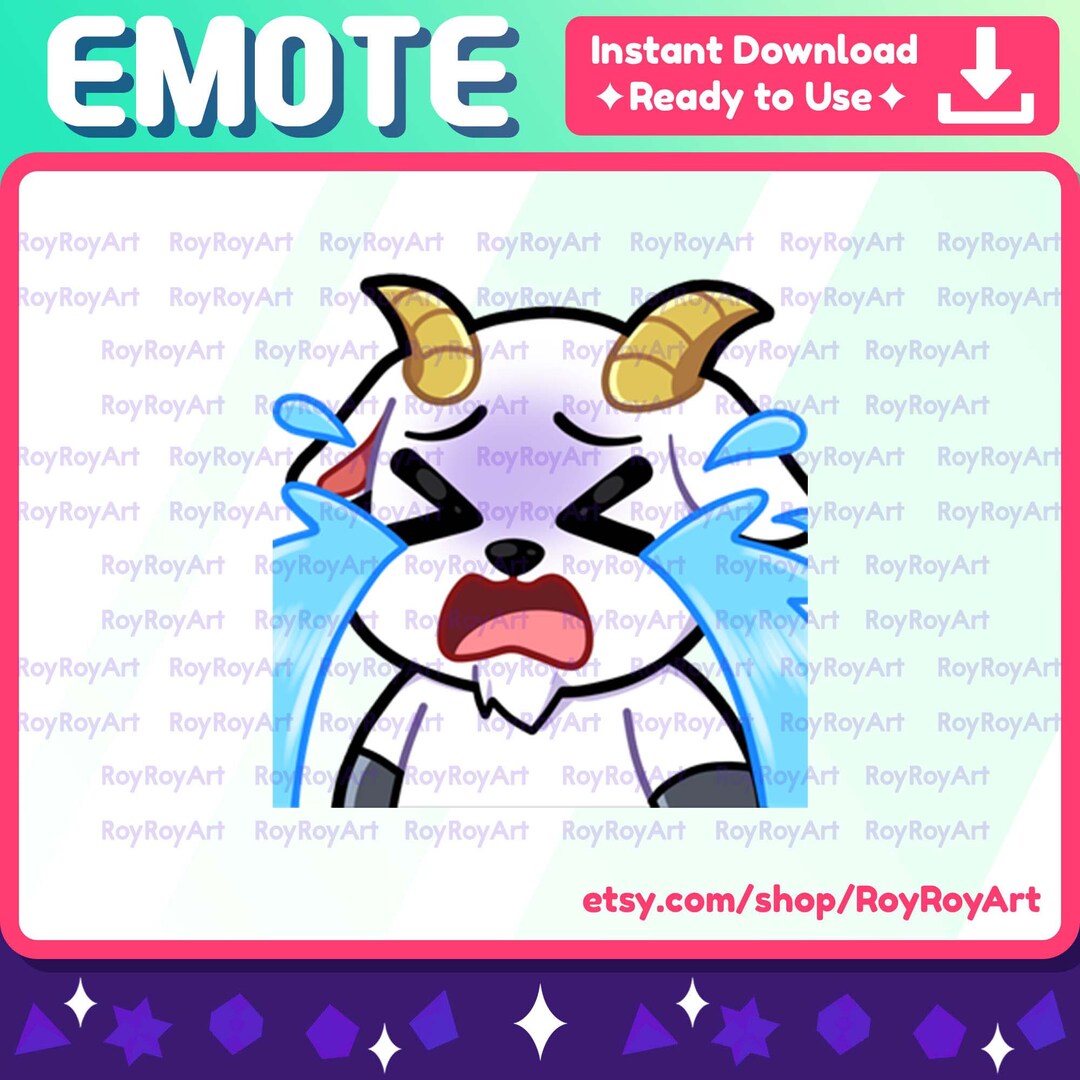 Twitch Emote - Cool Goat Sad Crying Emote / Sub Emoji - Etsy