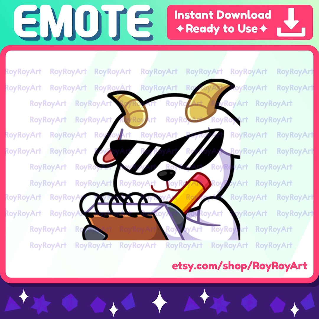 Twitch Emote - Cool Goat Noted Emote / Sub Emoji - Etsy