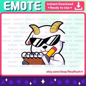 Twitch Emote - Cool Goat Noted Emote / Sub Emoji - Etsy