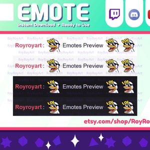 Twitch Emote - Cool Duck LOL LUL Laughing/ Sub Emoji Discord - Etsy