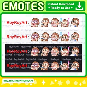Twitch Emotes - Cute Monkey Mega Pack Include 21 Emotes - Etsy