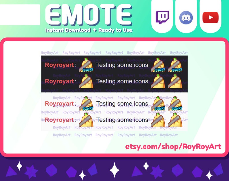 Twitch Emote - Cute Banana Bonk Ban Sub Emoji - Etsy
