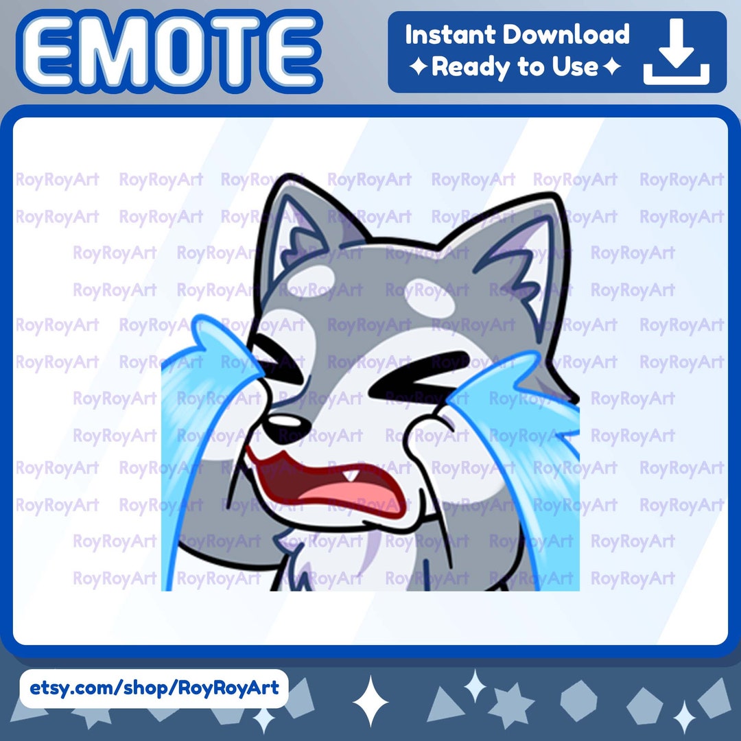 Twitch Emote Lobo gris llorando triste / Sub Emoji Discord Kick - Etsy ...