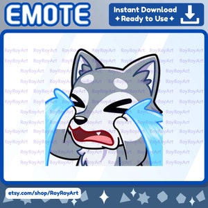 Twitch Emote Lobo gris llorando triste / Sub Emoji Discord Kick - Etsy ...