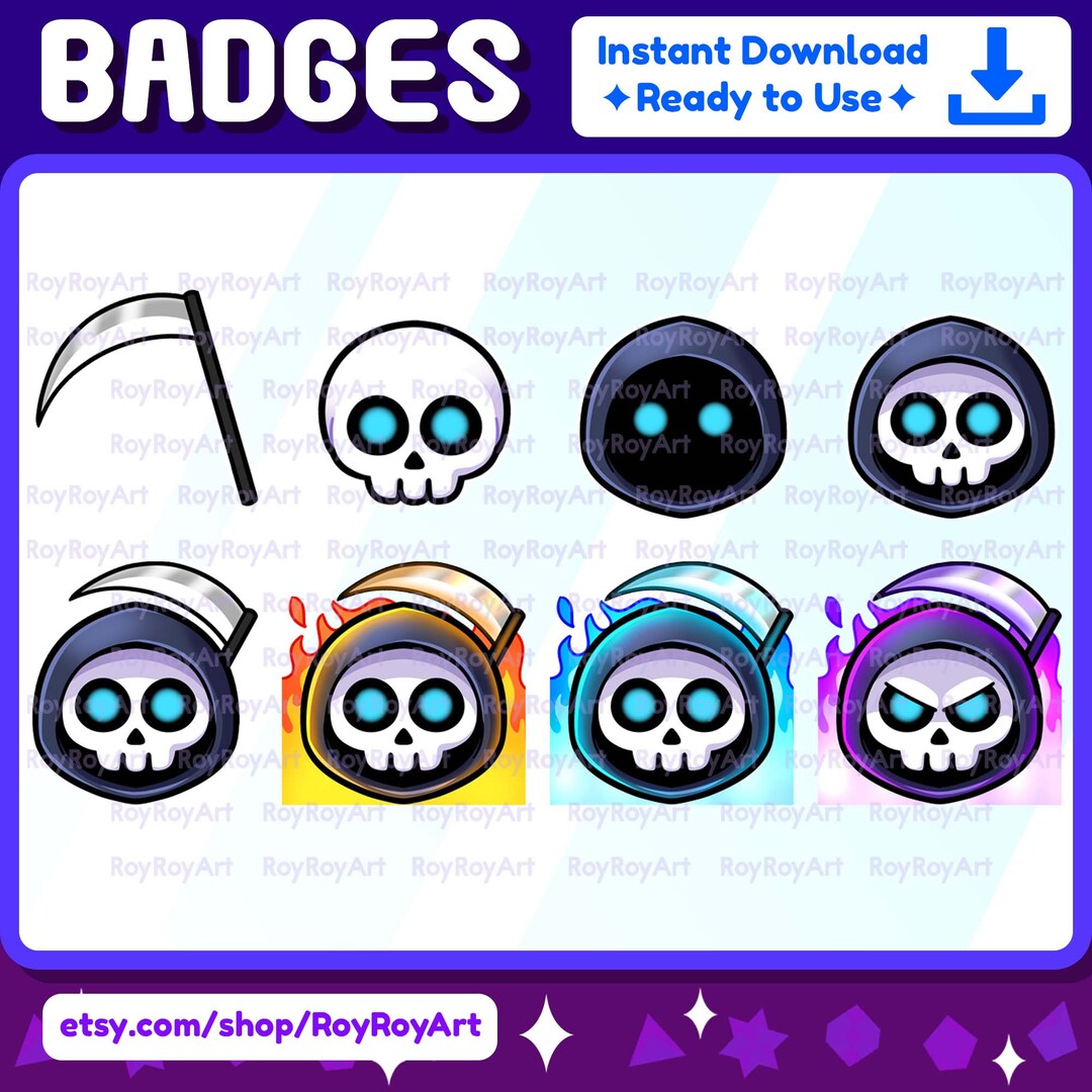 Twitch Sub Badges - Halloween Grim Reaper / Badges Kick Discord Youtube ...