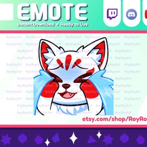 Twitch Emote - Kitsune White Fox Crying Sad Sub Emoji - Etsy