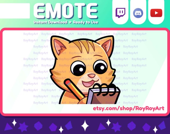 Twitch Emote Orange Cat Noted Emote / Sub Emoji | Etsy