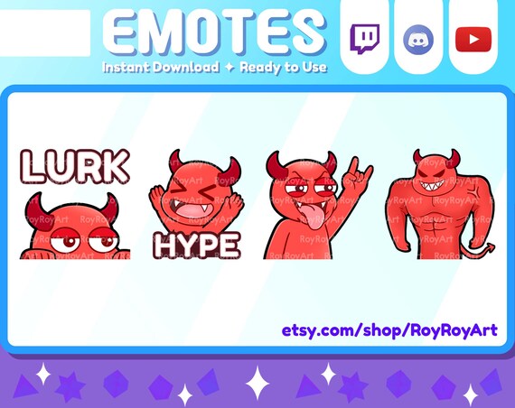 Twitch Emotes Halloween 4 Cute Devil Emotes Pack / Lurk - Etsy