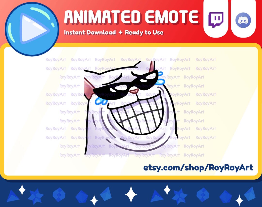 Twitch Emote Animated - Cool Cat LOL Laugh Emote Animated - Etsy