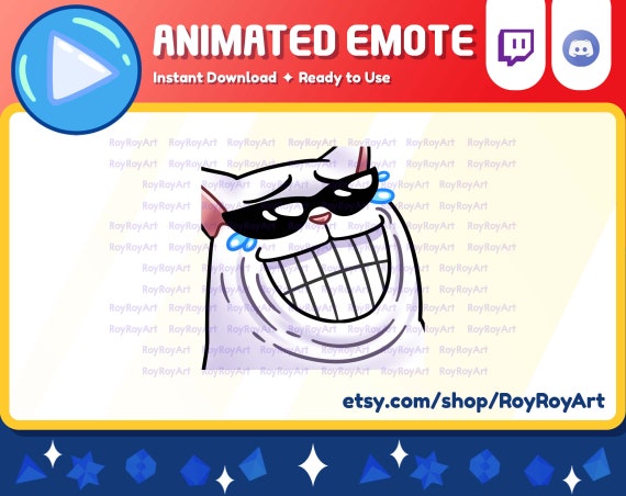 Twitch Emote Animated Cool Cat LOL Laugh Emote Animated - Etsy