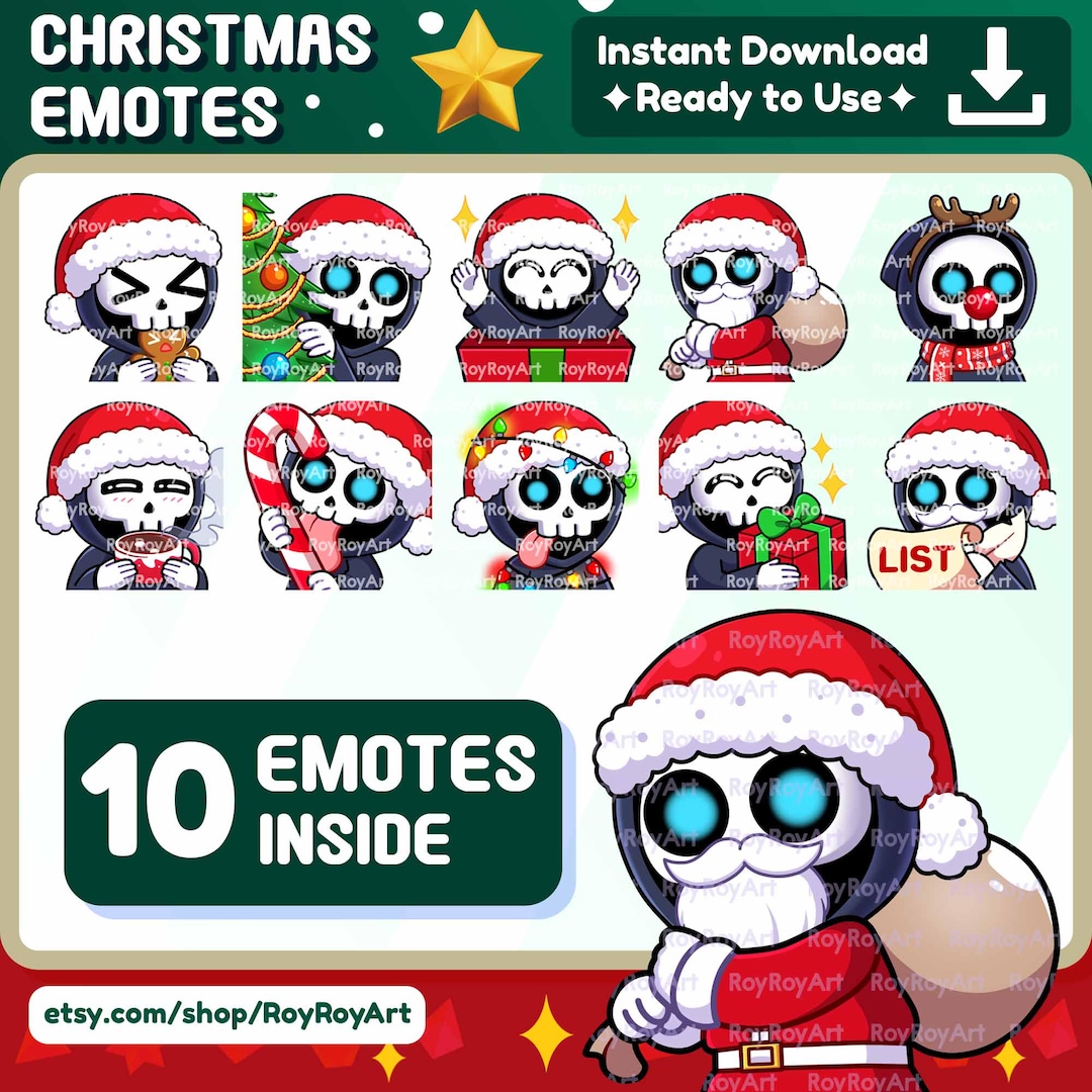 Twitch Emotes Christmas - Grim Reaper Christmas Emotes Pack / Sub ...