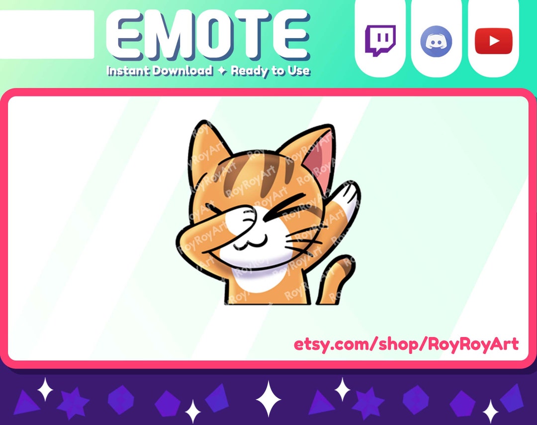 Twitch Emote - Orange Cat Dab - Etsy