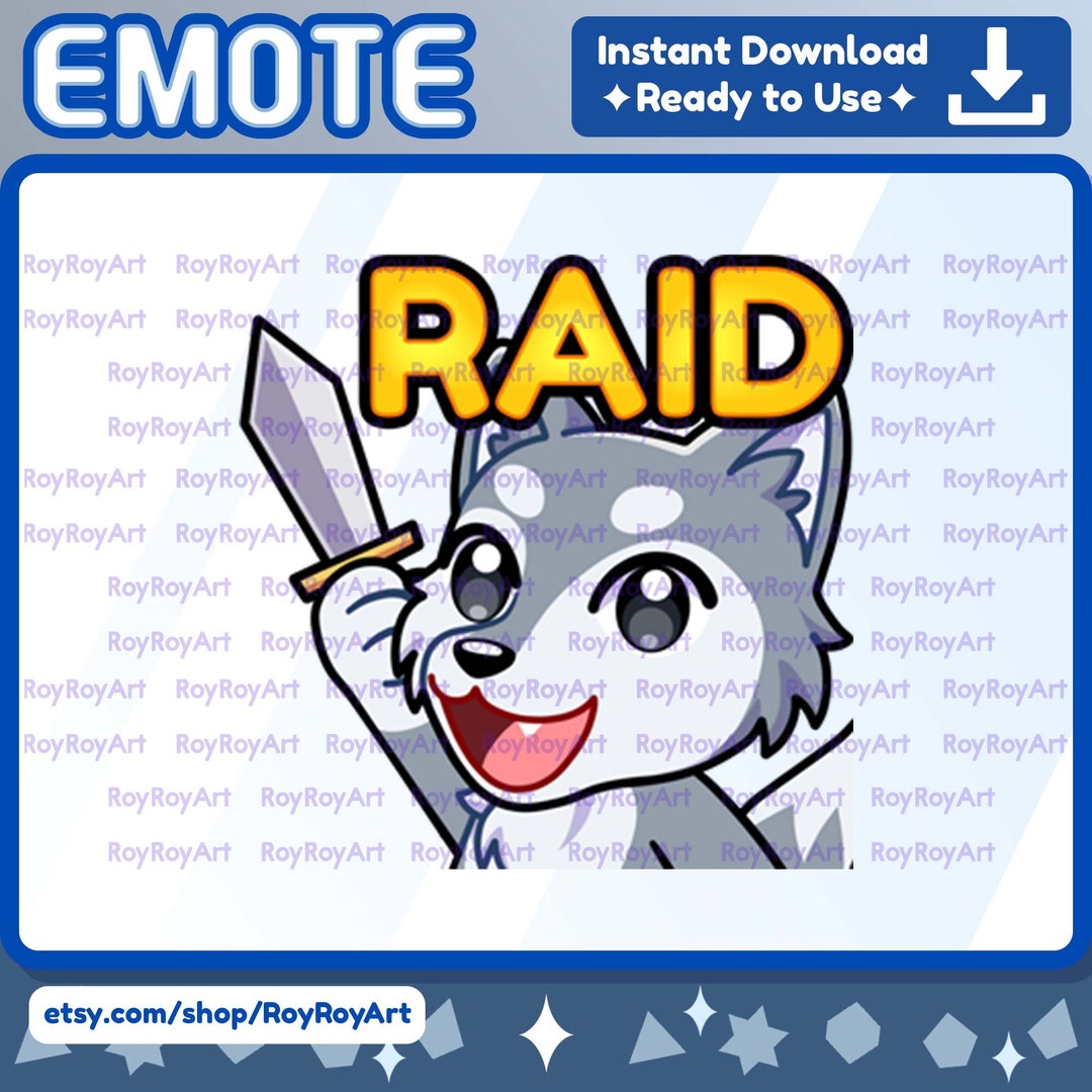 Twitch Emote - Grey Wolf Raid / Sub Emoji Discord Kick - Etsy