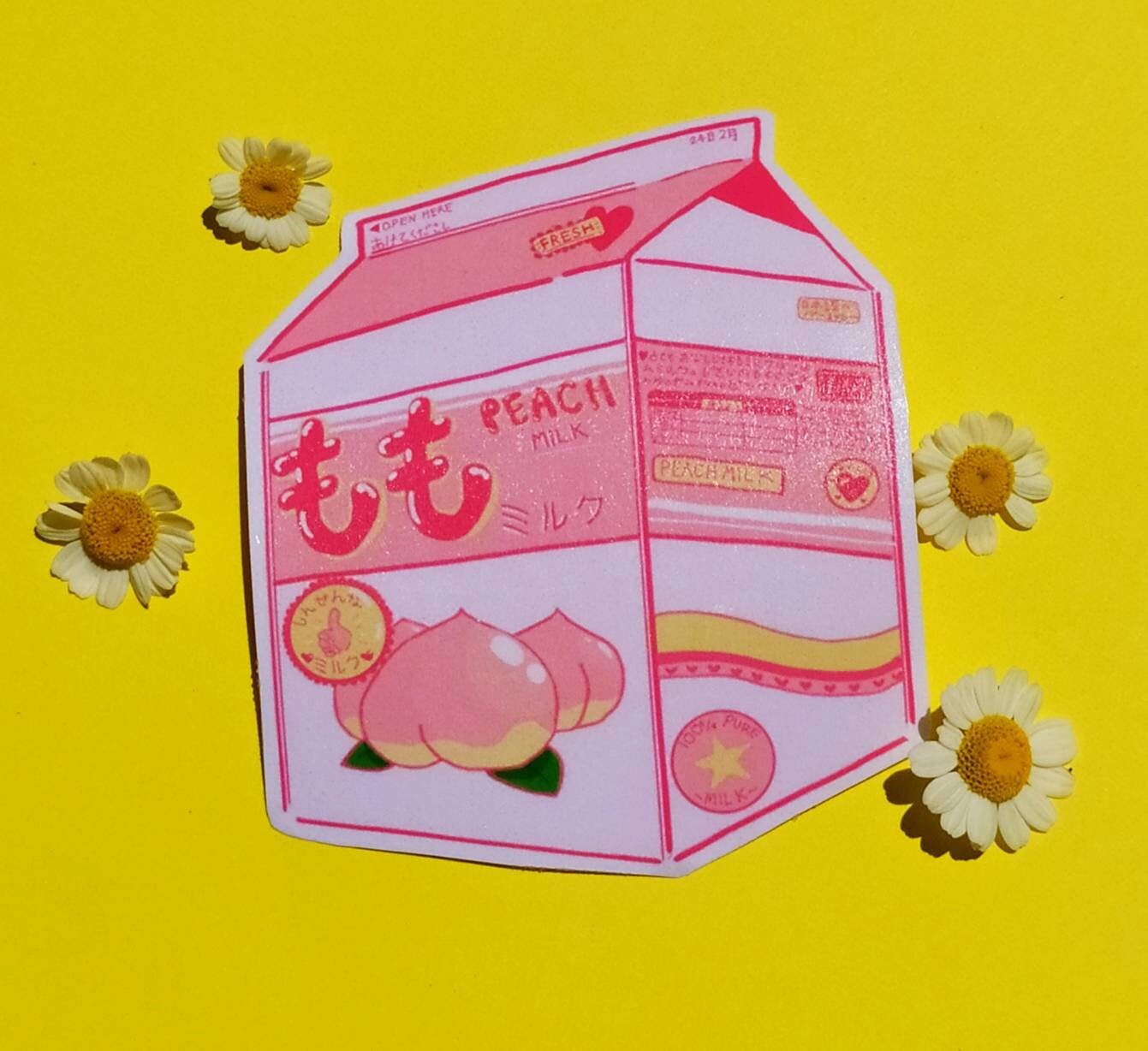 Japanese Milk Stickers | Kawaii Peach Milk Banana Milk Kiwi Milk Anime ...