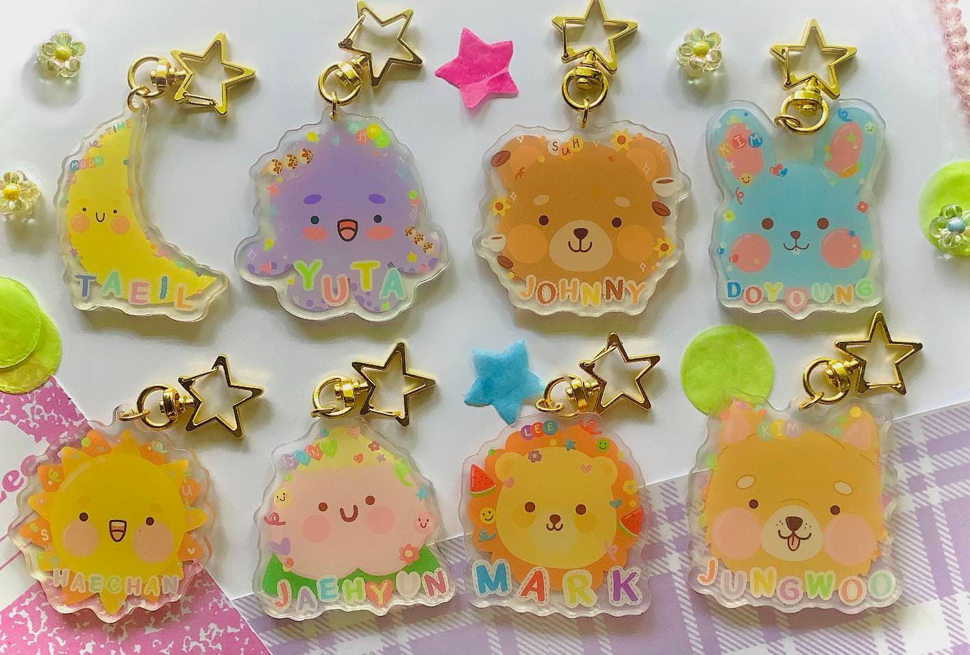 NCT 127 KEYCHAINS Mark Lee Doyoung Taeyong Johnny Jaehyun - Etsy UK