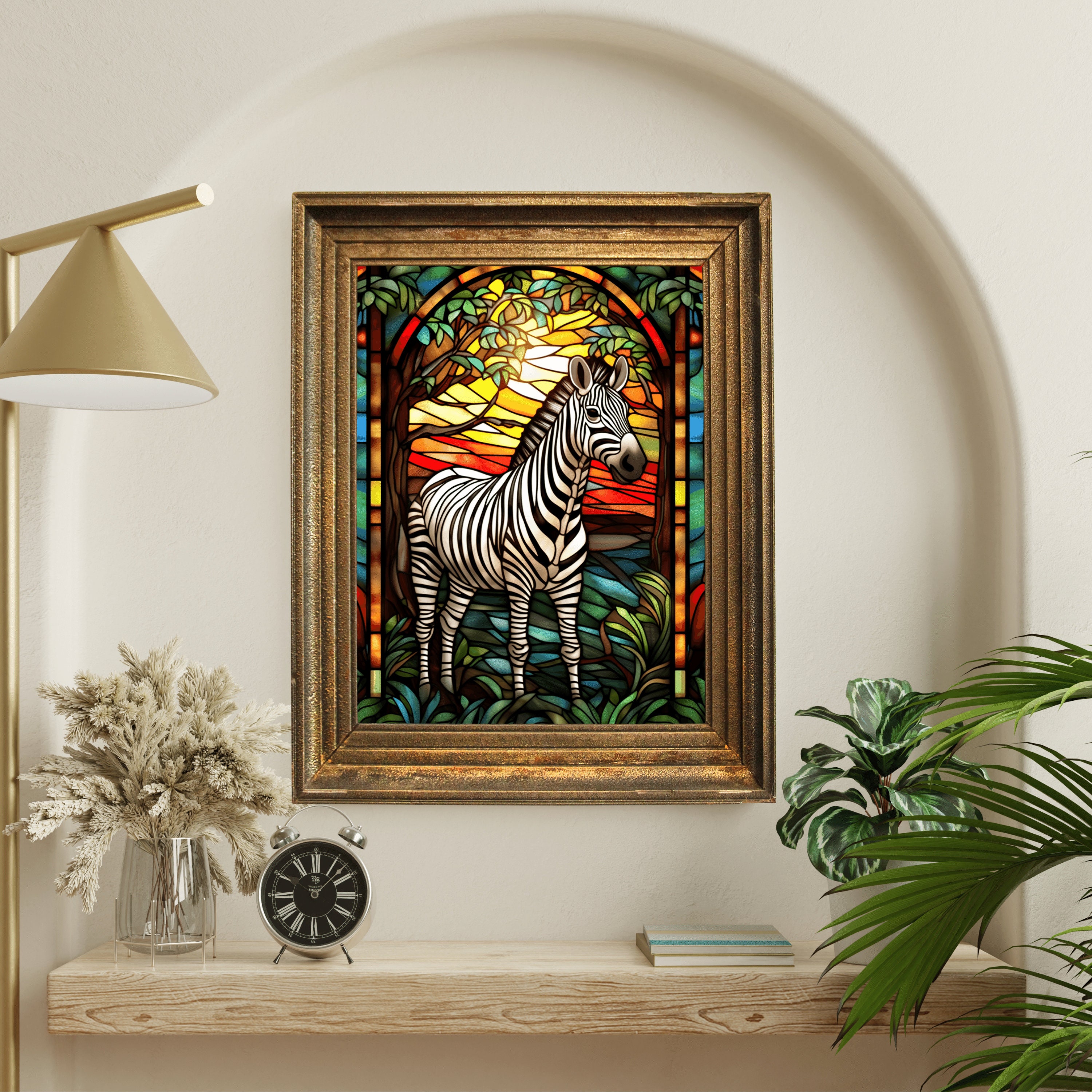 African Animals Stained Glass Coloring Pages - Digital Printable ...