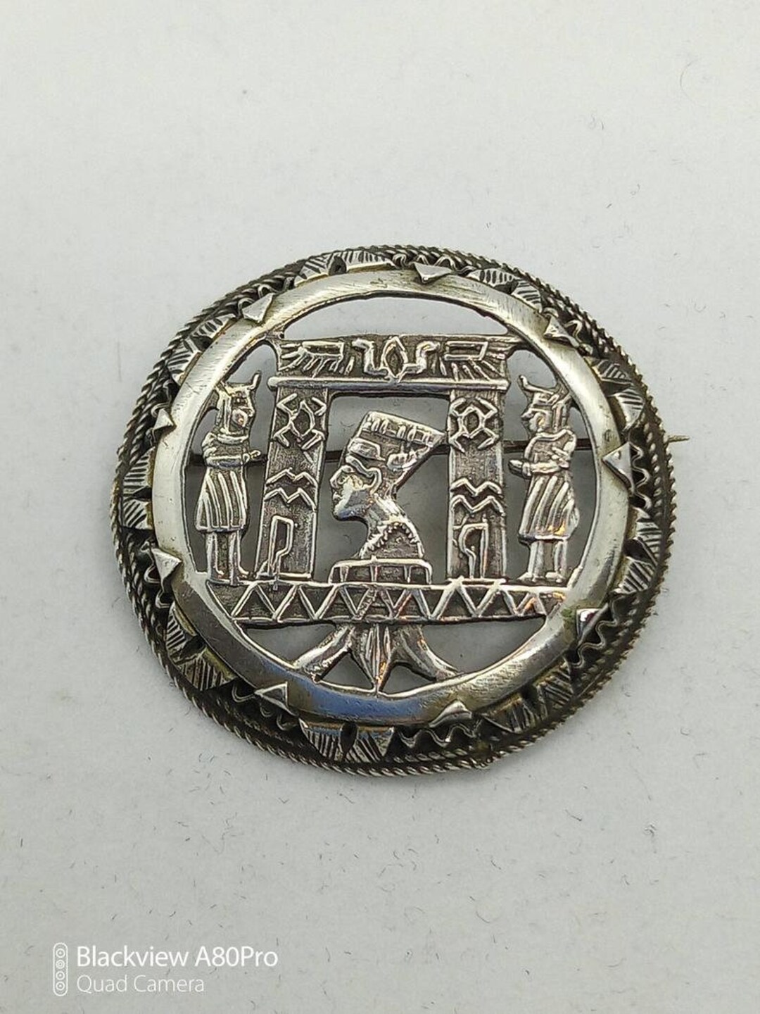 Stunning Vintage 1960s Arabic 800 Silver Egyptian Revival Brooch ...