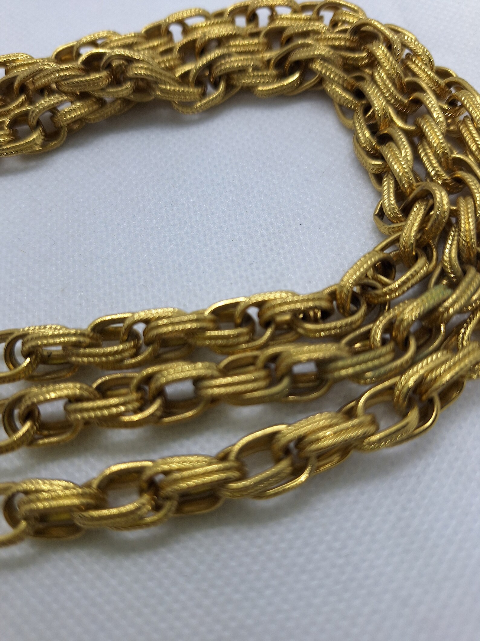 Monet Triple Strand Gold Tone Chain Necklace - Etsy