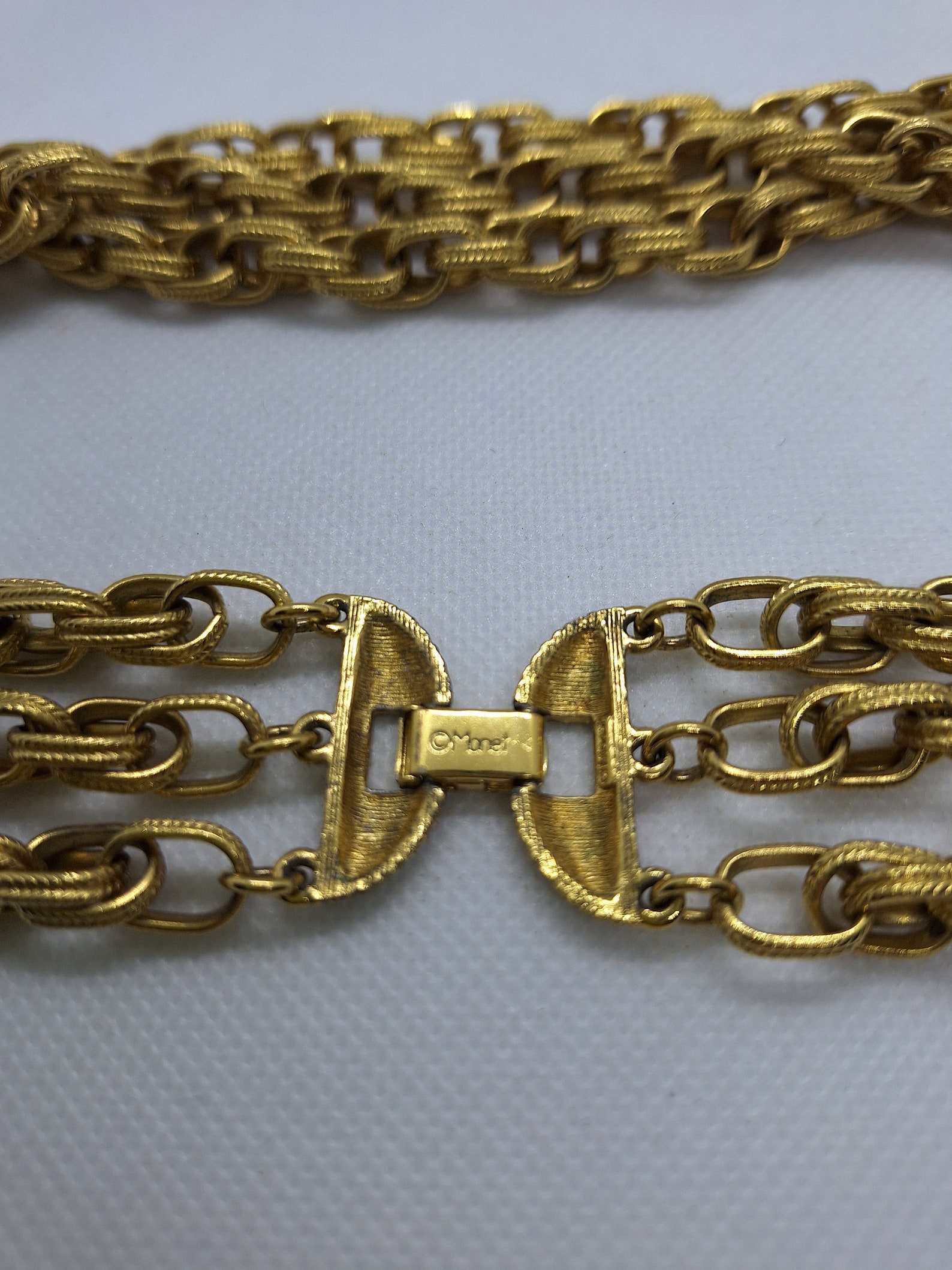 Monet Triple Strand Gold Tone Chain Necklace - Etsy