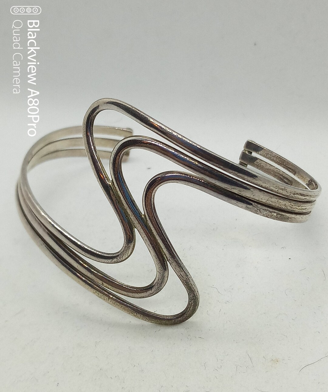 Unusual Vintage 1990s Sterling Silver 925 Vintage Wavy Bangle - Etsy