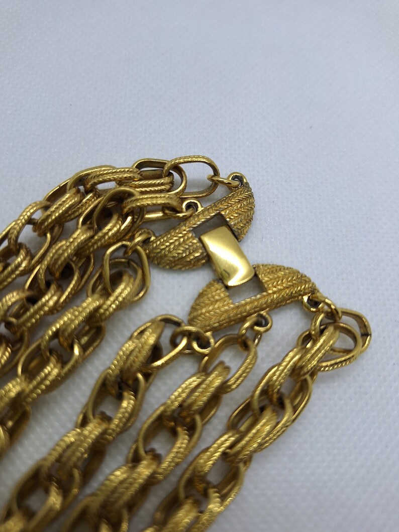 Monet Triple Strand Gold Tone Chain Necklace - Etsy