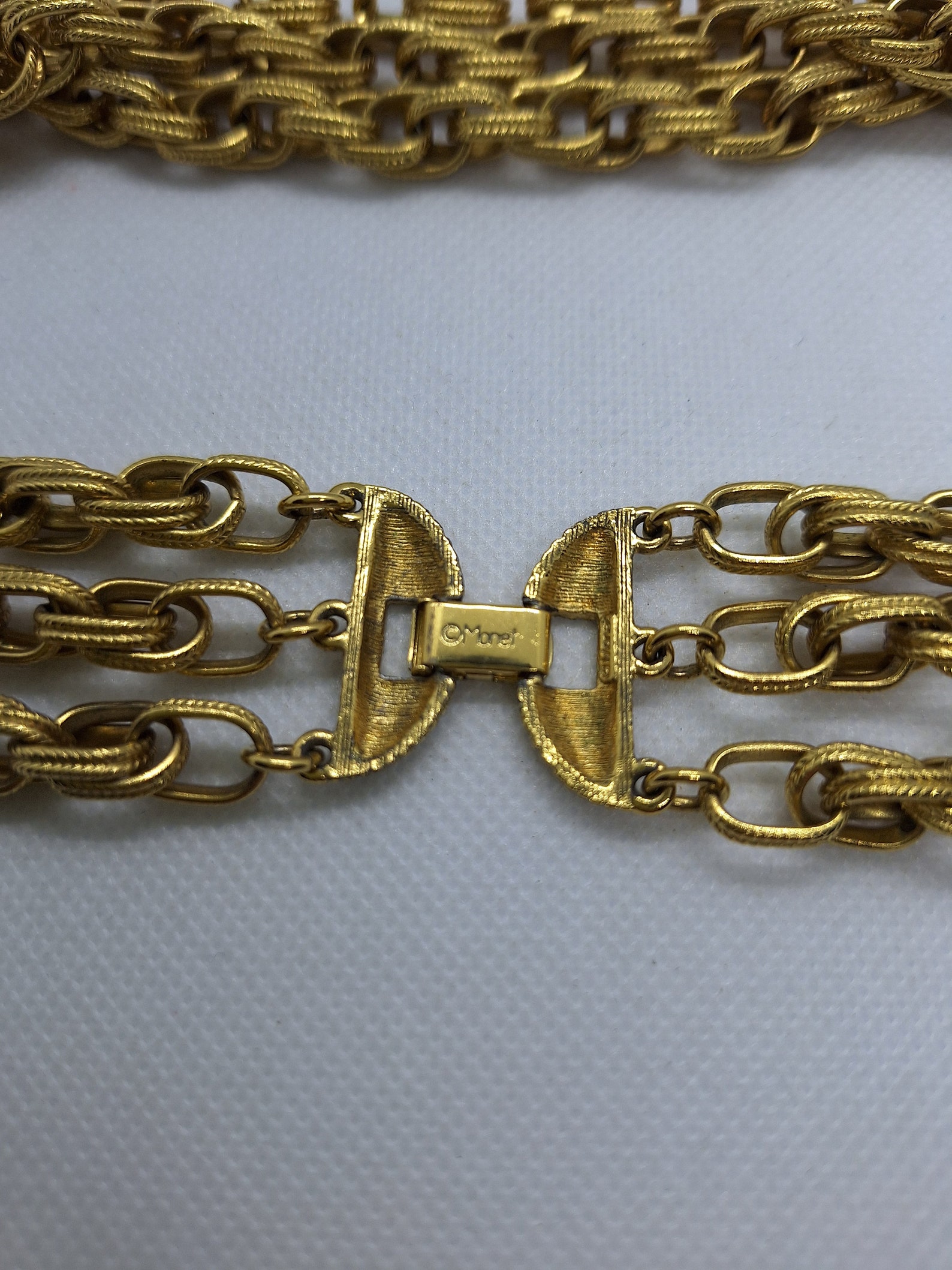 Monet Triple Strand Gold Tone Chain Necklace - Etsy