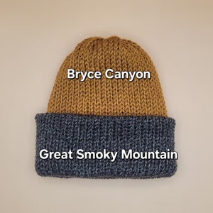 Men's Reversible Knit Beanie double Layer Hat, Fall or Winter Knitwear, Gift for Him, Winter Hat ...