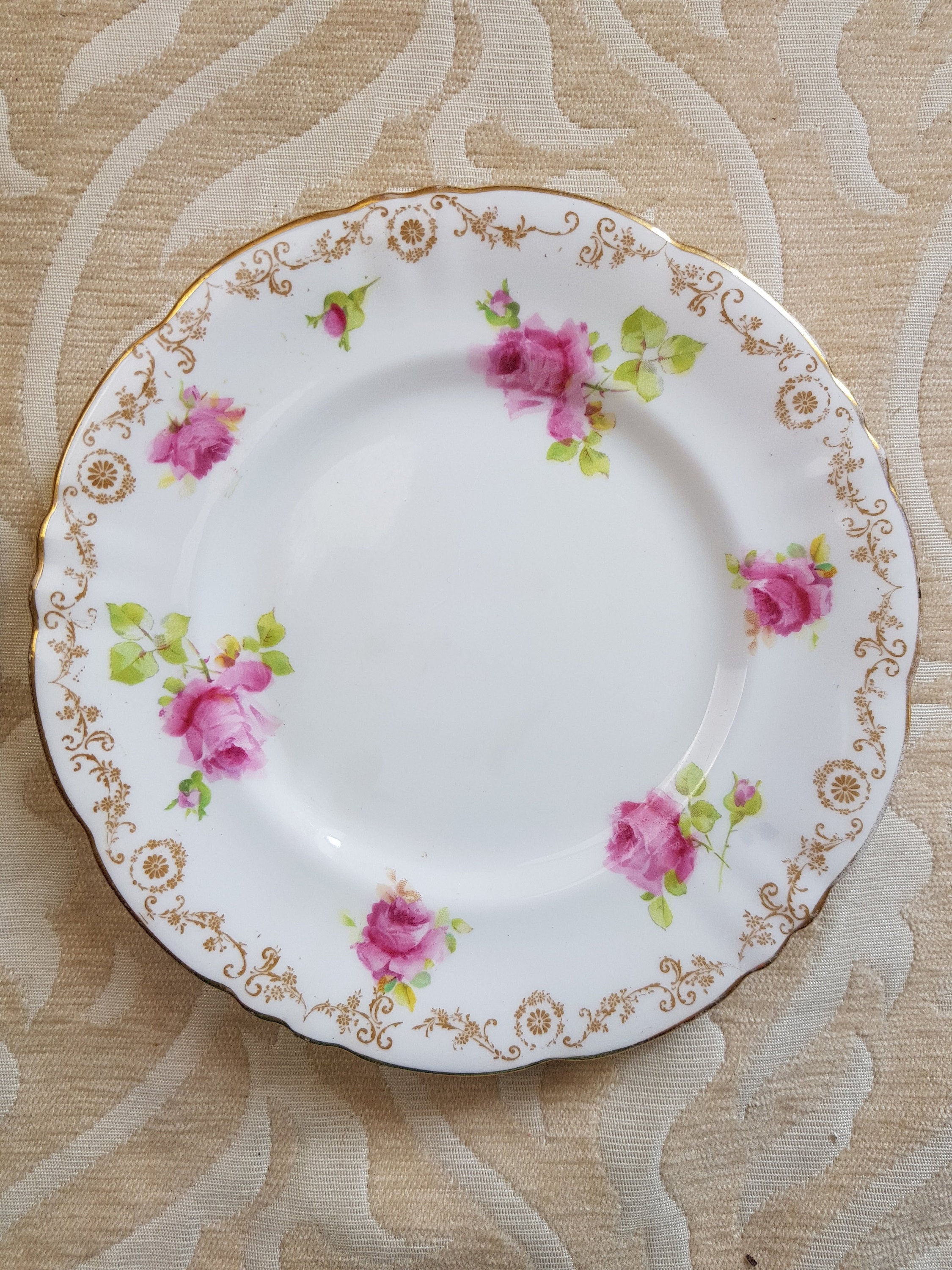 Antique ROYAL DOULTON Roses Gold Side Plates X 2 1900s Royal Doulton ...