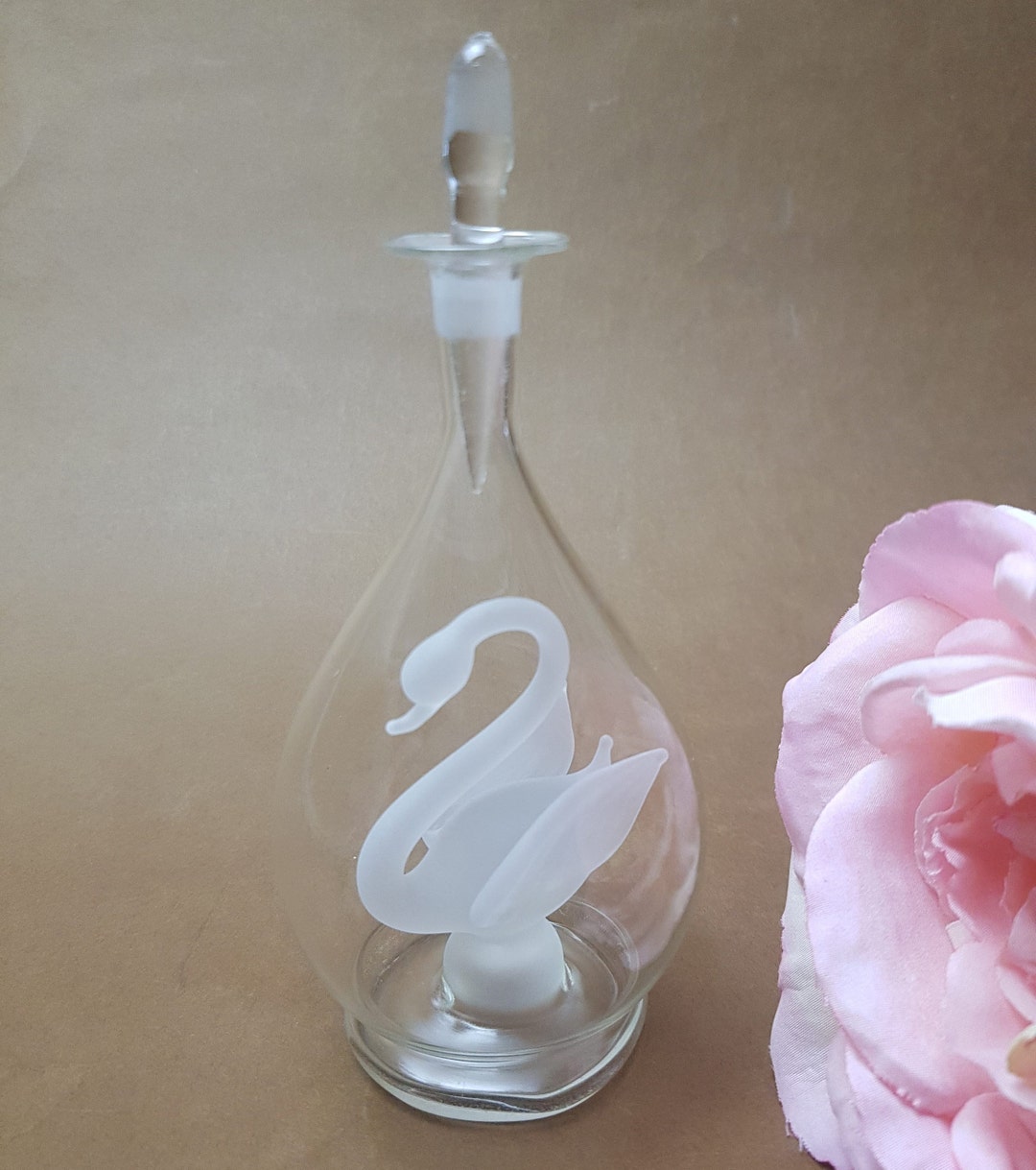 Vintage Glass Perfume Bottle With Swan Inside Unusual Handblown Perfume ...