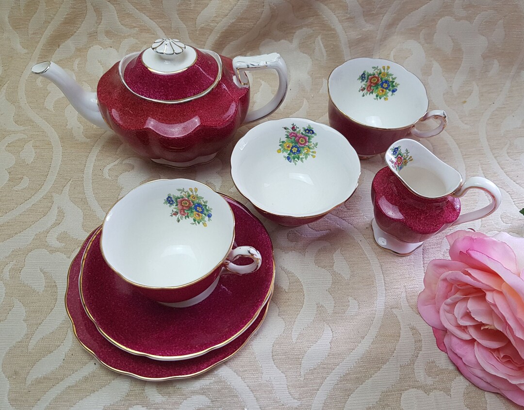 Antique Vintage George Jones & Sons Crescent China Pink Red - Etsy