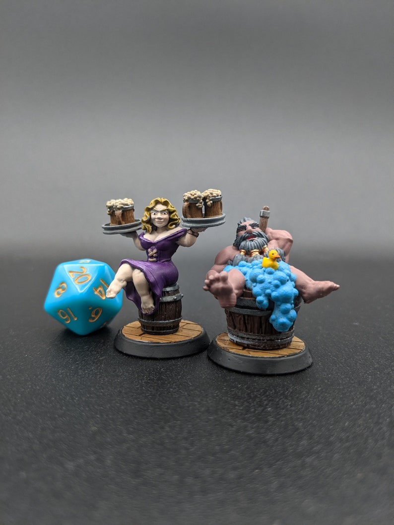 Hand Painted Resin Dwarf Bar Patrons Miniature Tabletop RPG - Etsy