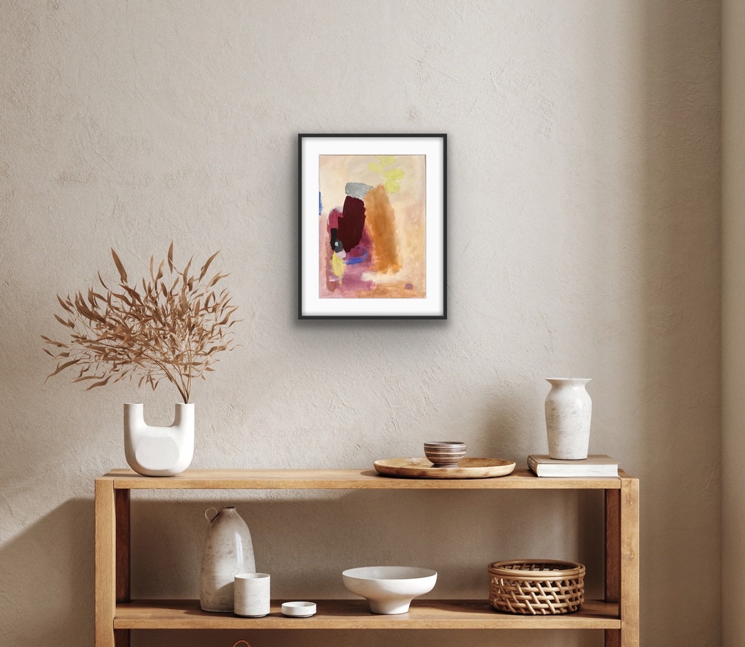 Stacked up IV 12x16 Inch Abstract Original Art Matted & Framed to 16x20 ...