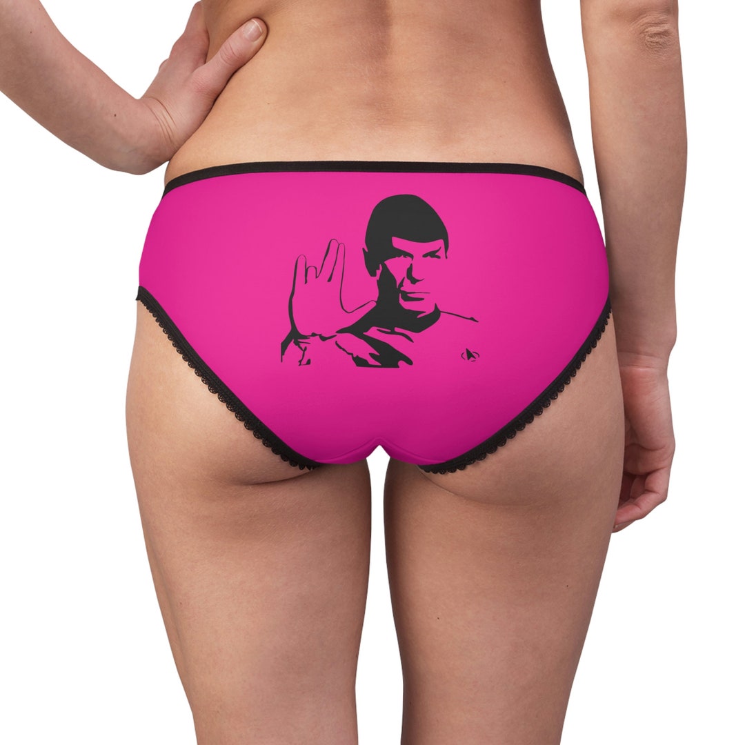 Naughty Star Trek Spock Shocker Women's Briefs | Vulcan Long and Prosper | Pink W/ Black Lace ...