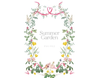 Botanical Frame Clip Art PNG Flowers Leaves Foliage Border Leaf Rose ...