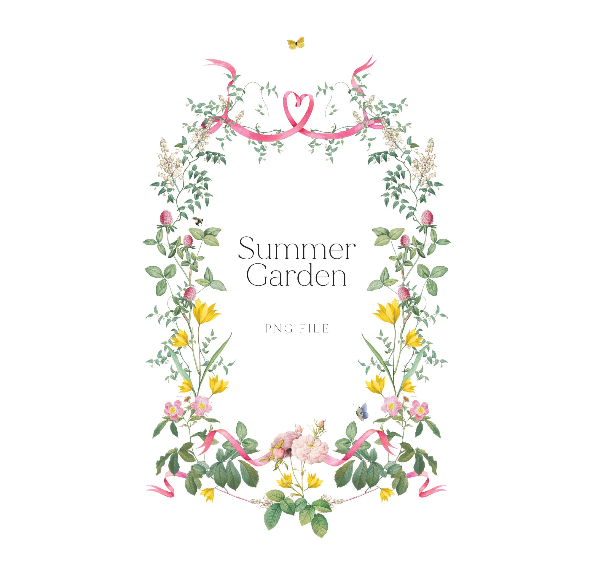 Garden Frame Clip Art PNG Flowers Leaves Foliage Border Leaf Rose Plant ...