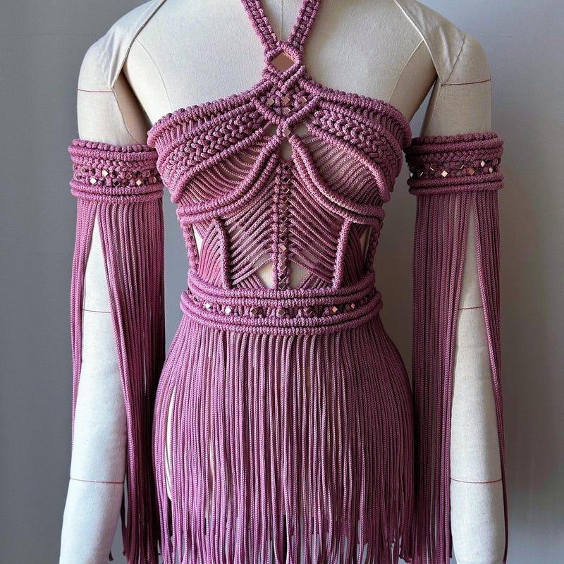 Macrame Dress - Etsy
